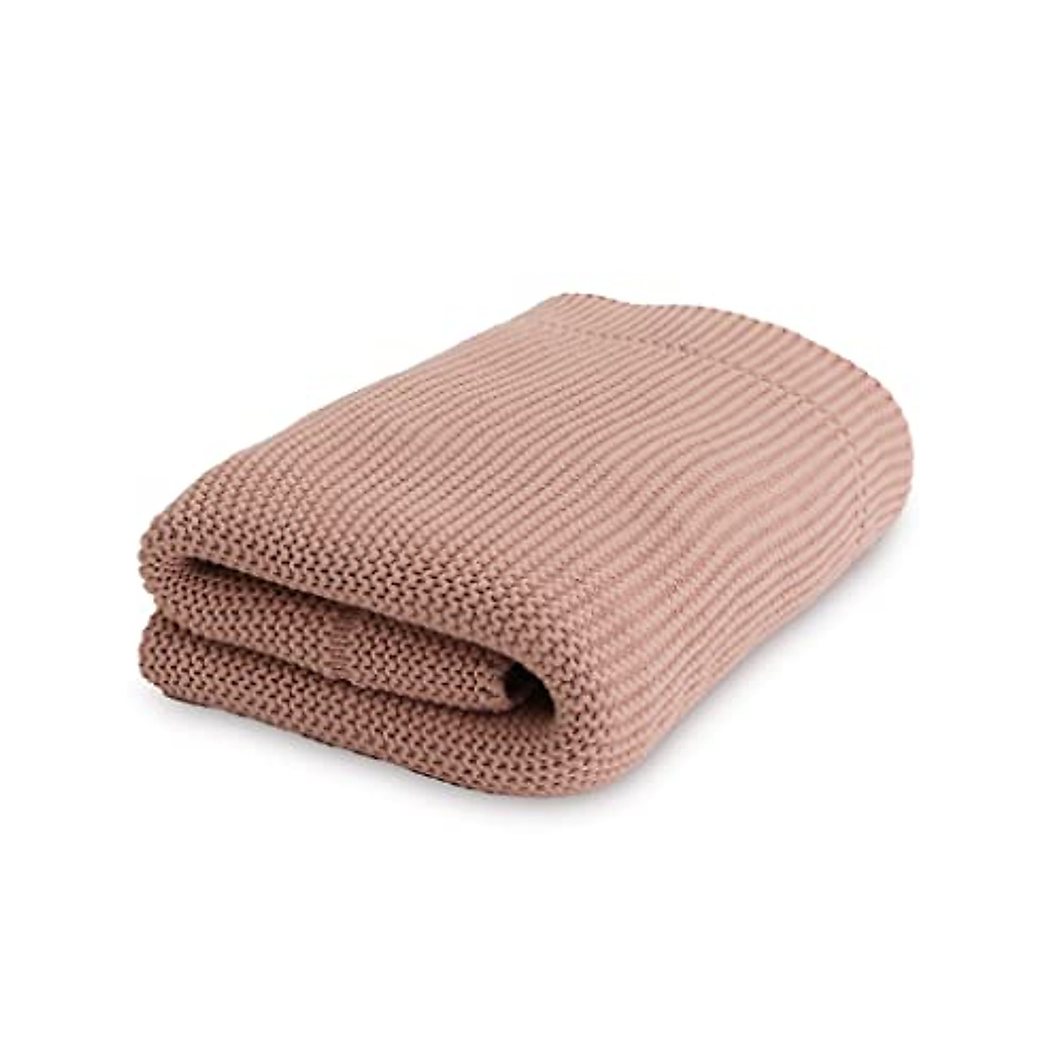 Natemia Knitted Baby Receiving Blanket, Ultra Soft Organic Cotton 30”x 40” Stroller and Nap Time Toddler Blanket