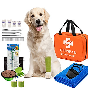 GPUSFAK Pet First Aid Kit for Dogs and Cats - Pet Emergency Kit for Traveling Home