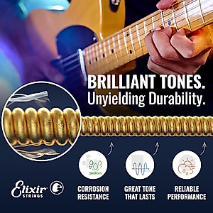 Elixir Strings, Electric Guitar Strings, Nickel Plated Steel with OPTIWEB Coating, Longest-Lasting Crisp Tone with Comfortable Feel, 7 String Set, Light 10-56