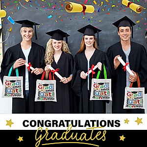 Cunno 16 Pcs Graduation Totes Bags for Preschool Kindergarten 2024 Graduation Party Favor Bags Canvas Tote Bags for School College Graduate Supplies