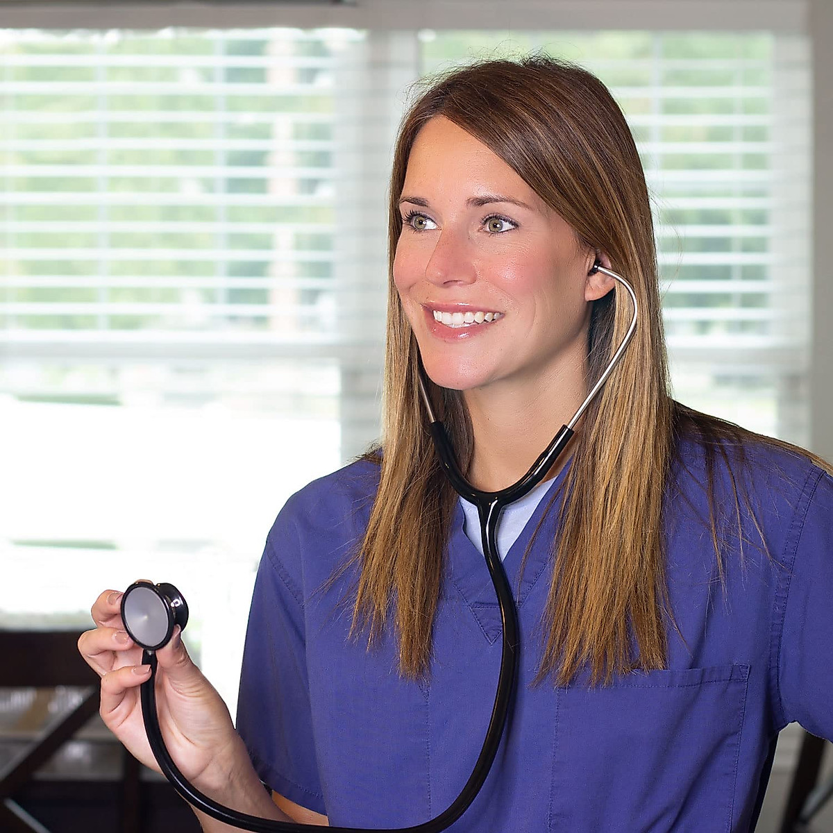 MABIS Stethoscope, Adult with Infant Bell, Diaphragm, Stainless Steel Chest piece, Dual Binaural and 22 Inch Tubing with 2 Extra sets of Ear tips, Black