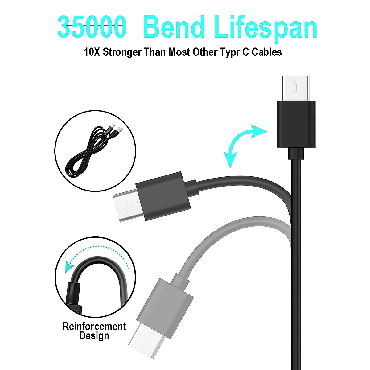 10FT/3m Fast Charging Cable for Xbox Series X S/PS5 DualSense/Switch Pro Controller,Replacement USB C Cable Charger Wire Power Cord for Nintendo Switch/Steam Deck/Samsung Galaxy S9 S8 Note 8,etc