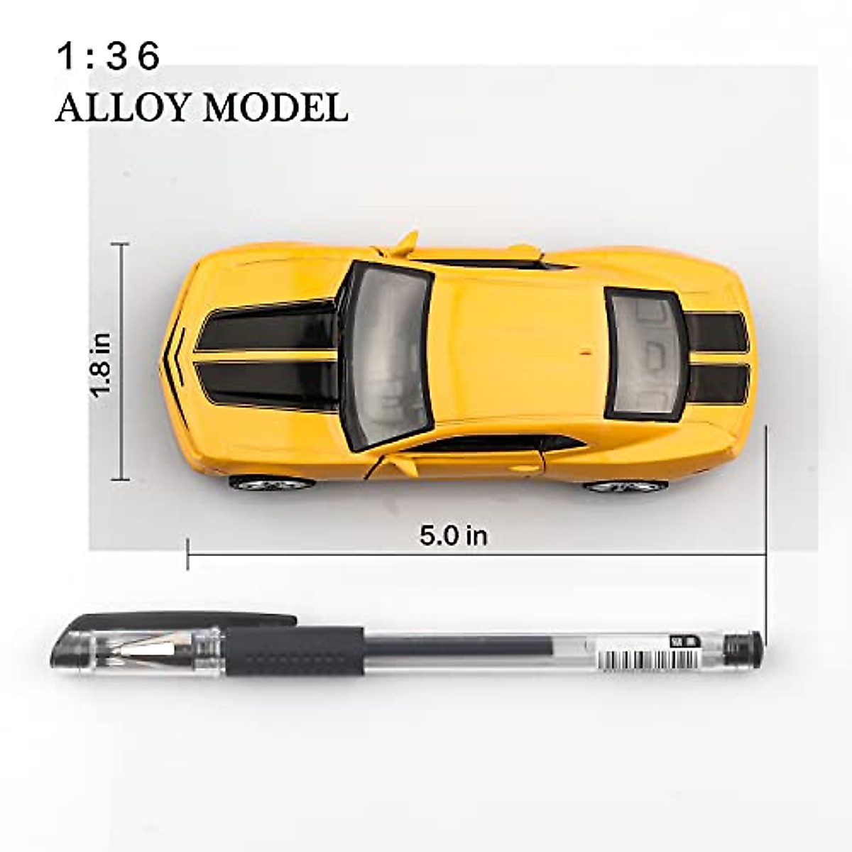 TOKAXI 1/36 Scale Chevrolet Camaro Diecast Cars Models,Camaro Bumblebee Pull Back Toy Cars,Cars Gifts for Boys Girls(Yellow)