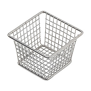American Metalcraft FBSS44 Square Snack Basket, Silver, 4"