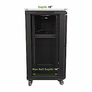 NavePoint 15U Server Cabinet Wall Mount Rack Enclosure with Caster Wheels, Includes 2 Fans, Locking Glass Door, Removable Side Panels – 15U Network Cabinet 17.7” Deep, 19”Server Rack for IT Equipment