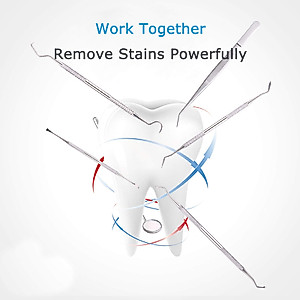 DOUCEUR Teeth Cleaning Kit, Teeth Cleaning Tools with Mouth Mirror, Teeth cleaner and Oral Care for Adults and Pets