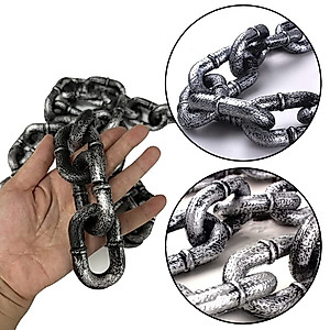 Lodou Halloween Decoration Chain,Plastic Chains Props,Halloween Costume Chain Prison Chain for Halloween Party Decoration Cosplay Accessory (2)
