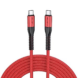 LENTION USB C to USB C Cable 3.3ft 100W, Type C 20V/5A Fast Charging Braided Cord Compatible New MacBook Pro/Air, iPad Pro/Air/Mini, Surface, Switch, and More(Red)