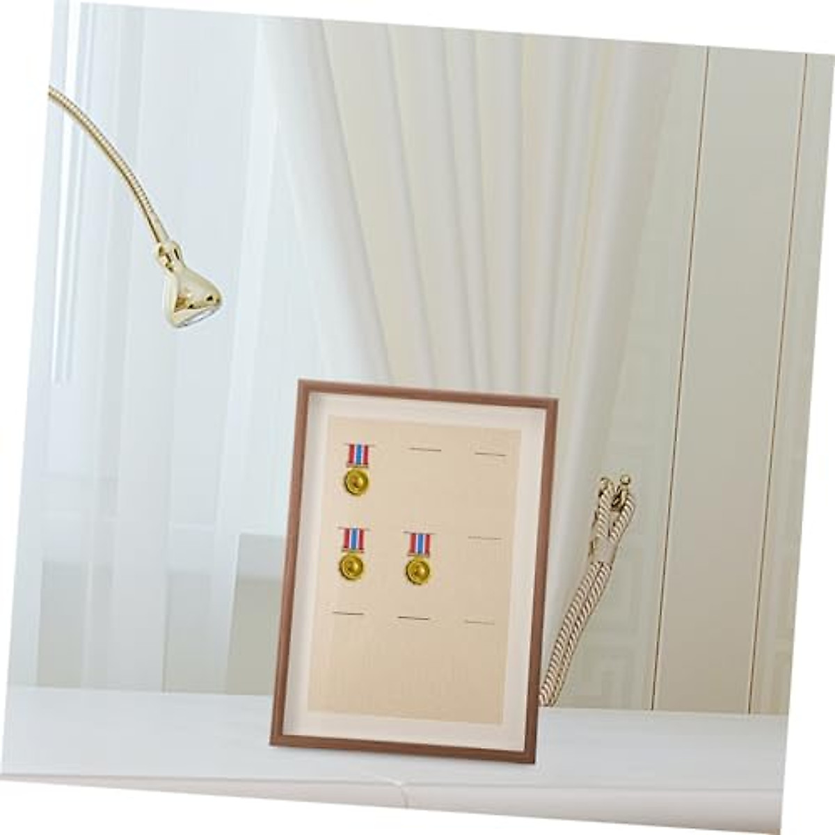 Medal Photo Frame Display Case Frames Lapel Pin Holder Portrait Picture Frame Medal Picture Frame Match Medal Frame Display Picture Holder Pin Display Board Wooden Coffee LIFKICH