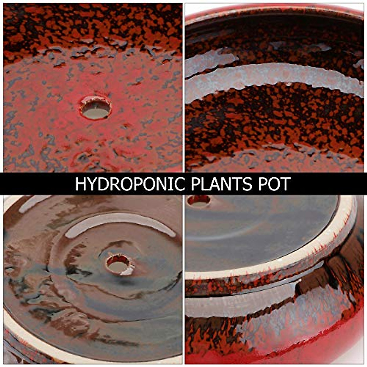 HANABASS 1pc Plant Corinthian Holder Vase Indoor Ceramic Flowerpot Red Orchid Bonsai Table Bowl Hole Outdoor Windows Container Potsin Bowl- Coffee Planters Office Green Home