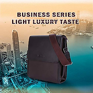 Leathario Men's Leather Shoulder Bag Crossbody Bag For Men Small Messenger For Work Business Satchel Travel