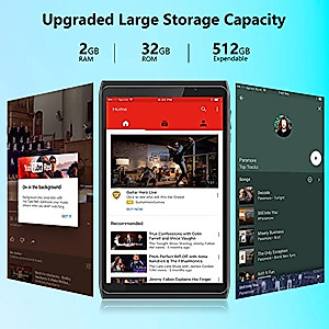 Tablet Android 12 Tablets 8 inch, WiFi 6 Tablet Computer 2GB RAM 32GB ROM, 1280x800 IPS Touch Screen, 2+8MP Dual Camera, 4300mAh Battery, Google GMS Certified Tablet PC, Black