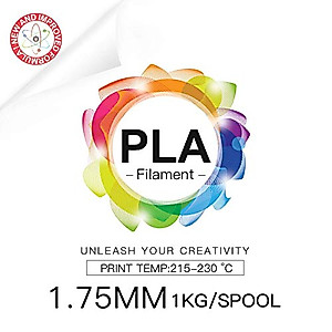 Inland PLA 3D Printer Filament 1.75mm - Dimensional Accuracy +/- 0.03mm - 1kg Cardboard Spool (2.2 lbs) – Fits Most FDM/FFF Printers – Odor Free, Clog Free Filaments - Blue