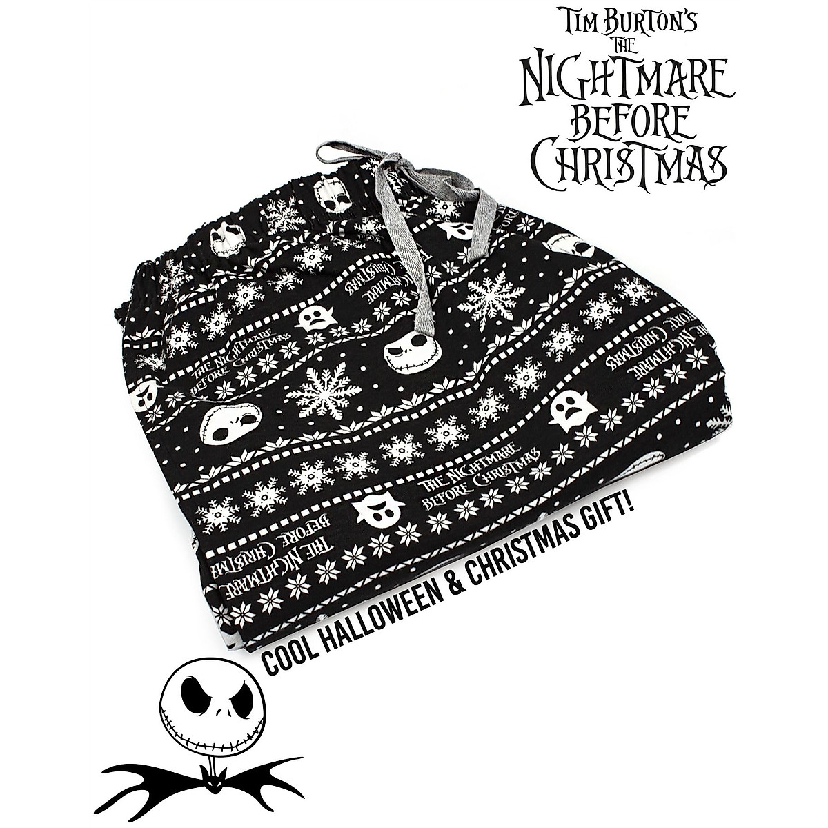 Disney Nightmare Before Christmas Lounge pants Jack Skellington Mens Pyjama Bottoms X-Large Black