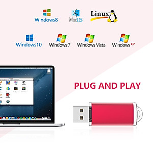 KOOTION 2GB USB 2.0 Flash Drives 10 Pack USB Flash Drives Pen Drive Memory Stick Thumb Drive USB Drives, Red