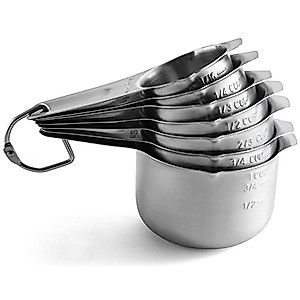 Spring Chef - Stainless Steel Measuring Cups, Kitchen Tools with Easy to Read Markings for Measuring Dry or Liquid Ingredients, Set of 7