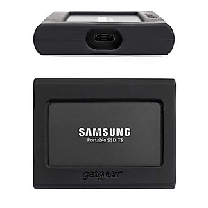 Silicone Bumper for Samsung Portable SSD T5, Strong-Shock Absorbing, Slip-Resistant- Black