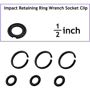 QMTCYXGS ( 12+12 Sets 1/2” & 3/8" Impact Retaining Ring Clip Friction Ring Hog Ring with O-Ring for Milwaukee Electric Pneumatic Type Impact Wrench, Includes Install Tool