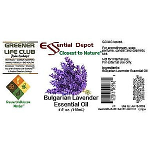 Bulgarian Lavender Essential Oil - 4 oz - GC/MS Tested - Skin Safe - Supplied in 4 oz. Amber Glass Bottle with Black Phenolic Cone Lined and Safety Sealed Cap