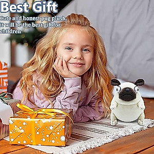 6 Inch Pug Stuffed Animal Dog Plush Toys for Kids Adults, Funny Ugly Dog Doll Plushies Pillow, Office Decorations, Birthday Gift, Christmas