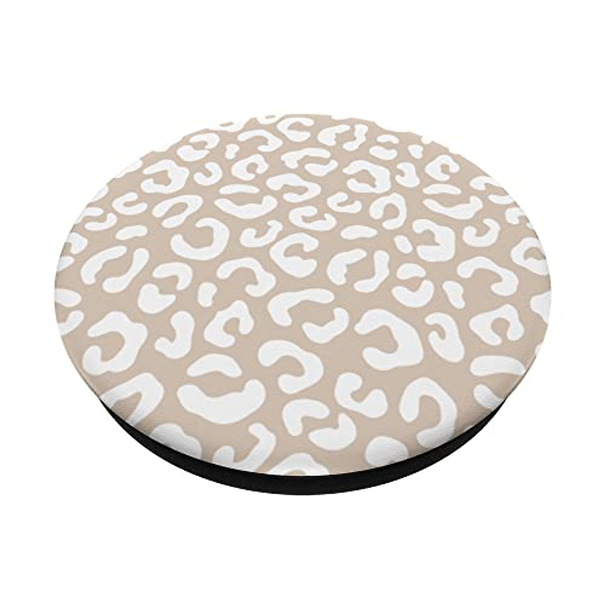 Tan Sand Beige White Leopard Print Design PopSockets Swappable PopGrip