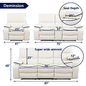 SIENWIEY Recliner Chair for Living Room Furniture,Bonded Leather Reclining Chair Home Theater Sofa Wall Hugger Recliner Rv Sofa for Living Room/Home Theater Seating/Rv Car