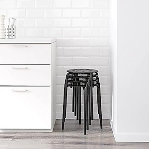 IKEA Boutique Store Marius Stool (Pack of 2) Seat Height: 45 cm, 17 3/4-Inch - Sold by Bunnings Home (Black, Steel, Epoxy powder coating)