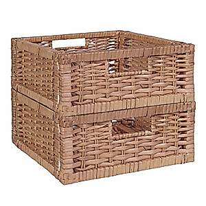 Niche Cubo Set of 2 Half-Size Foldable Wicker Storage Basket- Natural