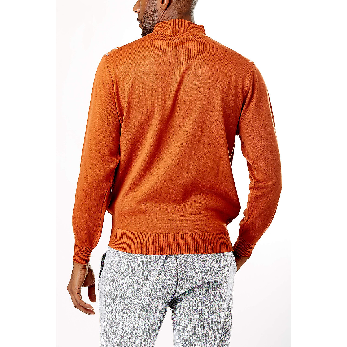 STACY ADAMS Men's Sweater, Vertical Neo Chain Front Design (4XL, PERSIMMON)