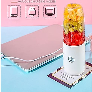 MXJCC Portable Blender, Smoothie and Shakes, Mini Blender with 2 Blades,Li-ion Battery for Baby Food,Travel,Gym