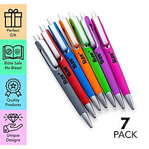 BLIEVE- Bible Pens No Bleed Through, Pack of 7, Bible Journaling Supplies, Colorful Pens, Ink Ballpoint Color Pens, Bullets Journal Pens, Fine Point Writing Pens, Colored Gel Pen, Study Accessories