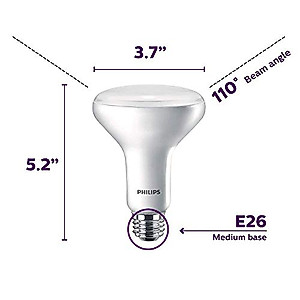 Philips LED Flicker-Free Frosted Dimmable BR30 Light Bulb - EyeComfort Technology - 650 Lumen - Daylight (5000K) - 9W=65W - E26 Base - Basic LED Old Version - Indoor - 12-Pack