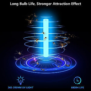 Home4me Solar Bug Zapper with LED Light for Outdoor, 4000mAh Battery Powered Mosquito Zapper, Mosquito Traps, Cordless Mosquito Killer, Electric Moth Zapper for Patio Backyard, Rechargeable, Blue