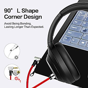 Replacement Red Aux Auxiliary Pro and Detox Edition Cable Wire Cord for Monster Solo Beats Studio Headphones by Dr Dre Solo Studio Solohd Headphones Cable
