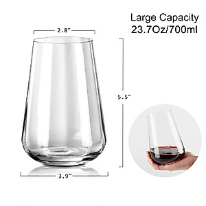 Highball Glasses Set of 4, Tall Drinking Glasses 24oz Oversized Cocktail Glass Set. Lead-Free Crystal Glassware | Juice, Cocktails, Whiskey, Mojito, Iced Tea, Beer for Kitchen, Bar, Restaurant