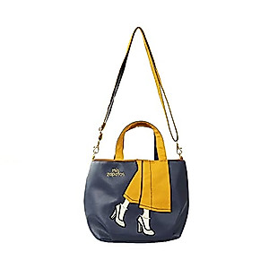 Miss Sapato B-7233 Women's Shoulder Bag, Synthetic Leather, Wide Pants, Mini Shoulder Bag, Pouch Included, Size B5, Navy