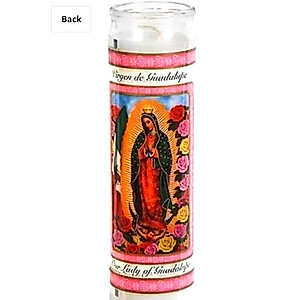 Our Lady of Guadalupe Religious Candle, Devotional, Vigil, Novena, Prayer, Saints, Candles, White, 12pk (1 Case)