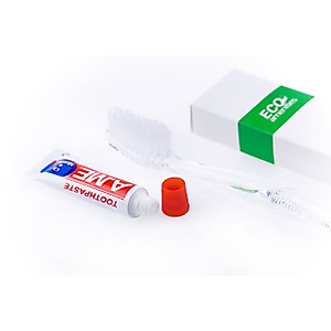 ECO Amenities Travel Toothbrush Kit - Manual Disposable Toothbrush with Toothpaste, in Individually Wrapped Paper Box, 100 Sets per Case - Travel Set for Hotels and Hospitality