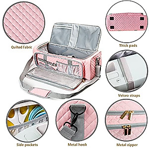 AMOIGEE Carrying Case for Cricut Explore Air 2, Cricut Maker 3, Cricut Explore 3, Pink Storage Organizer for Cricut accessories, Quilted Cricut Bag Only