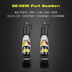 84176675 Rear Air Shocks lift Struts Absorber electronic with magnetic ride compatible for 2015-2021 Chevrolet Tahoe Suburban ltz Cadillac Escalade ESV GMC Yukon XL 23151122 23267007 23290661