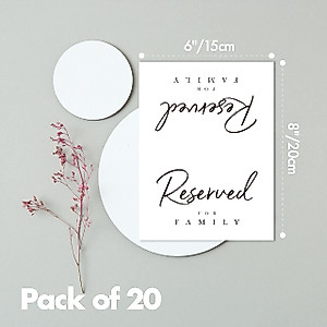 20 PCS Reserved Signs, Tented Table Place Cards for Wedding Reception, Engagement Party, Rehearsal Dinner, Anniversary Party or Any Events (6” x 4”)