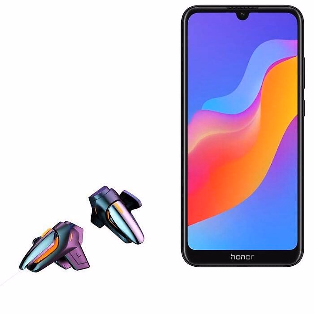 BoxWave Gaming Gear Compatible with Honor Play 8A (Gaming Gear Touchscreen QuickTrigger, Trigger Buttons Quick Gaming Mobile FPS for Honor Play 8A - Jet Black