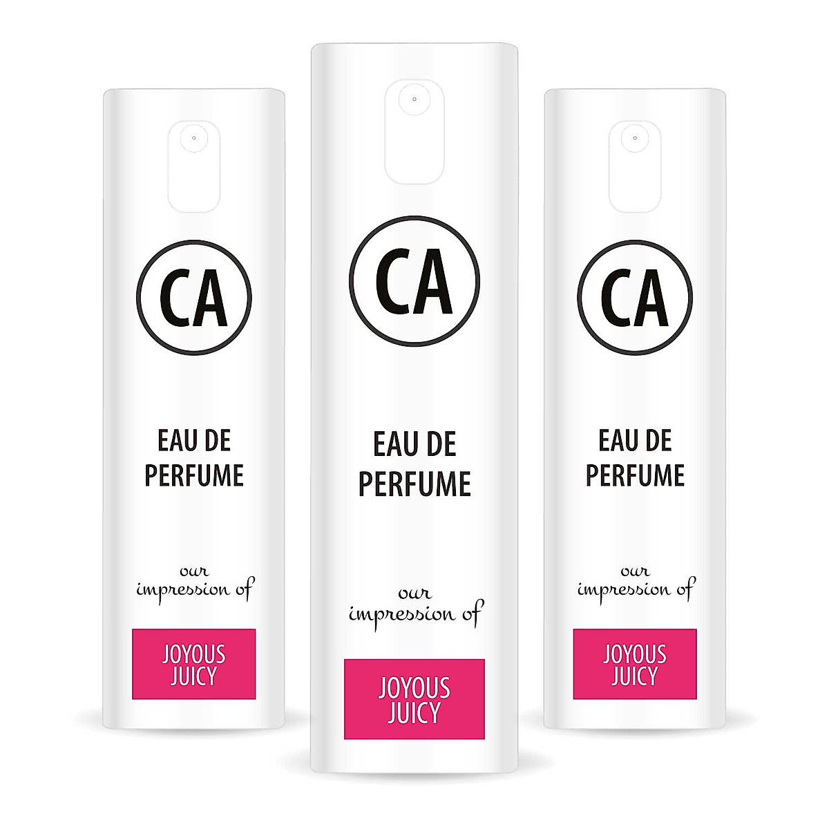 CA Perfume Impression of Joyous Juicy For Women Travel Size Refillable Atomizer Sample Replica Fragrance Eau de Parfum/Cologne Sprayer (0.3 Fl Oz/10 ml) X3