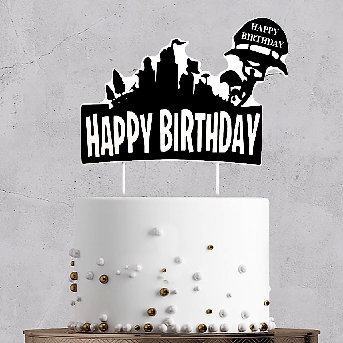 Auteby Happy Birthday Cake Topper - Video Game Birthday Party Cake Decorations Party Supplies