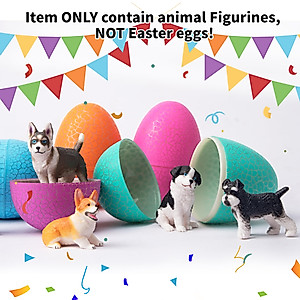 EYSCOTA 12PCS Dog Figurines Playset, Realistic Detailed Plastic Puppy Figures, Hand Painted Mini Dog Figures Toy Set Cake Toppers Birthday Easter Eggs Gift for Kids Toddlers