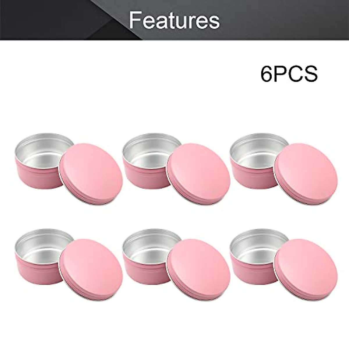 Othmro 6pcs 5.1oz Metal Round Tins Aluminum Tin Cans Containers with Screw Lid, 83 * 38mm(DxH) Silver tin cans for Salve, Spices, Lip Balm, Tea or Candies 150ml