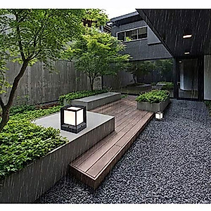 XXINY Square Column Headlights Outdoor Garden Landscape Wall Lights Home Gate Column Headlights Retro Industrial Post Porch Patio Pillar Lamp Street Lantern Table Light Stigma Floor Lamp (Size : M)