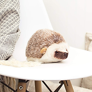 DEMDACO Huddled Small Hedgehog Wispy Chestnut Children's Plush Stuffed Animal