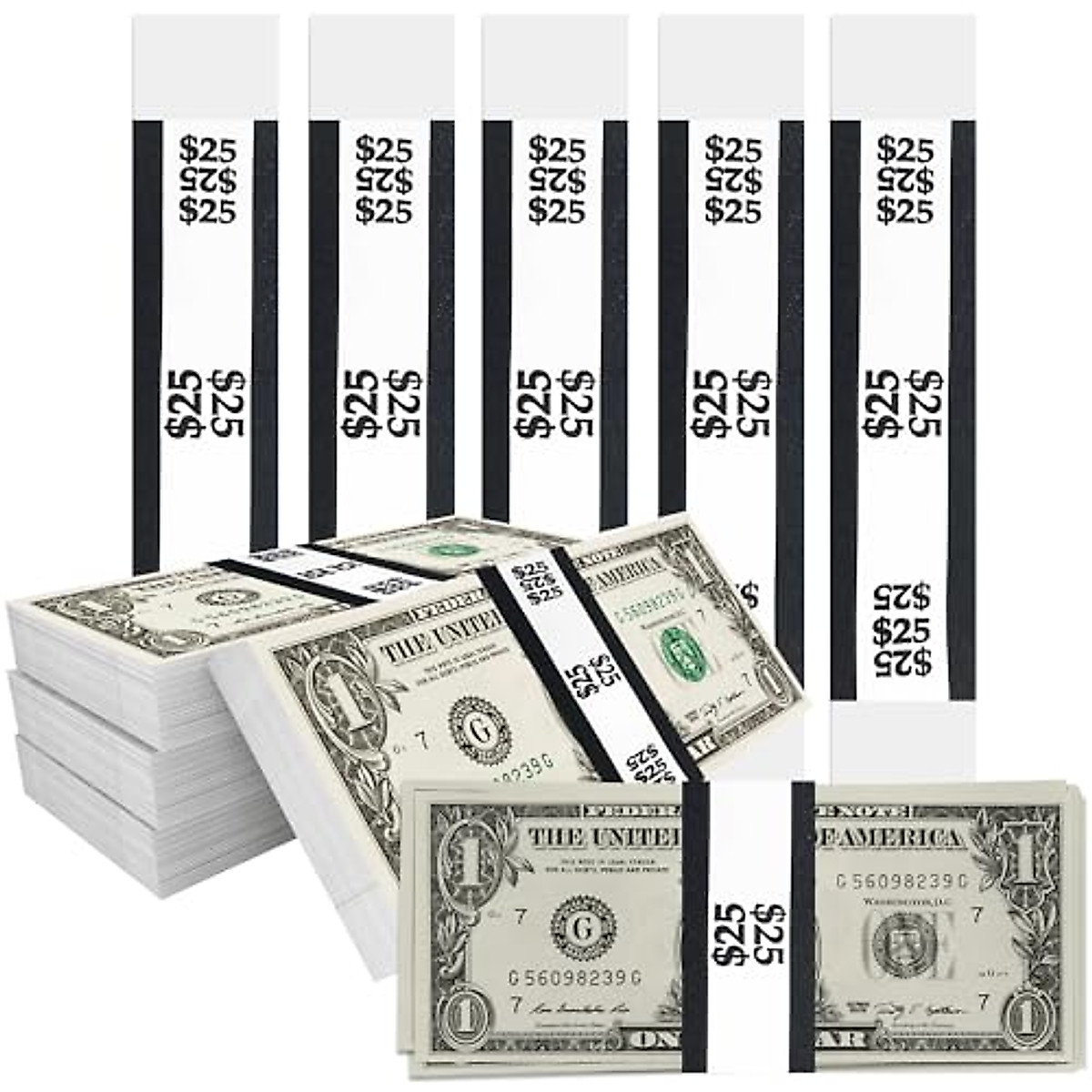 Money Bands Currency Sleeves Straps – Made in USA (Pack of 330 for $25) Self-Adhesive Money Wrappers for Bills Color Coded Wraps Meets ABA Standards, 7.5 x 1.25 inches – Counter Recyclable Kraft Paper