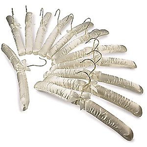 Florida Brands Padded Clothing Fabric Hangers for Women Clothing - Ivory, Set of 12 Premium Coat Hangers for Closet, Bride Hanger for Wedding Dress, Sweater Hangers